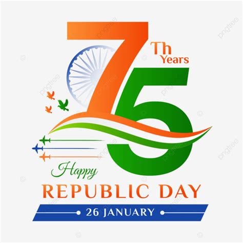 75th Happy Republic Day Of India 26 January Vector Republic Day India 75th Png And Vector