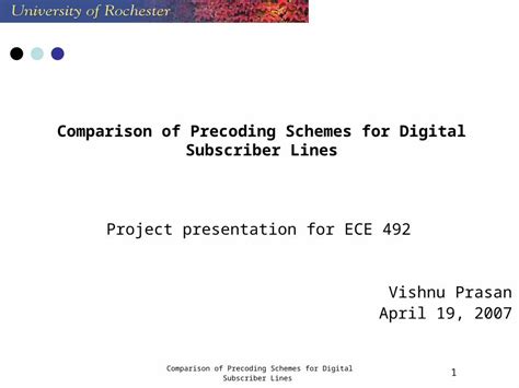 Ppt Comparison Of Precoding Schemes For Digital Subscriber Lines Dokumentips