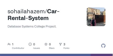 GitHub Sohailahazem Car Rental System Database Systems College Project