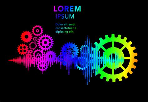 기하학적 인 다채로운 기어 휠과 추상 테크노 기어 배경 3차원 형태에 대한 스톡 벡터 아트 및 기타 이미지 3차원 형태 건강관리와 의술 건축물 Istock