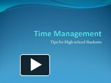 Time Management Presentation Free To View