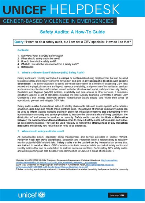 Mapping Of Safety Audit Tools And Reports Guidelines For Integrating