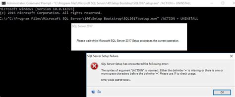 Sql Server Setup Error The Syntax Of Argument Action Is Incorrect Sql Authority With