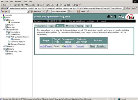 Deploying The ‘egurkhawar File On A Weblogic Portal Server