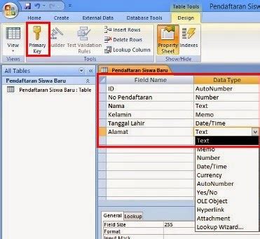 Membuat Field Name Dan Mengubah Data Type Pada Microsoft Access Belajar Office