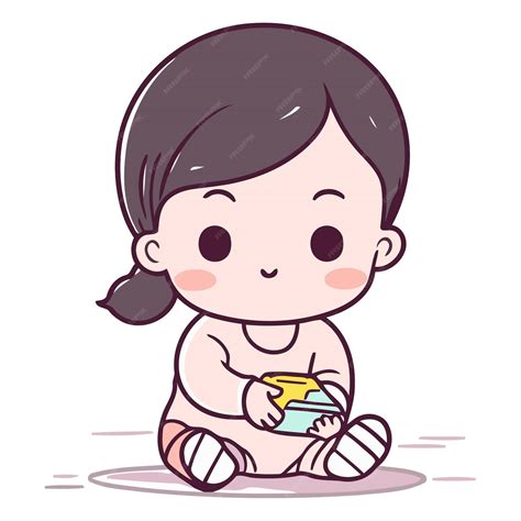 Una Niña Linda Jugando Con El Diseño De Papel Higiénico Vector Premium