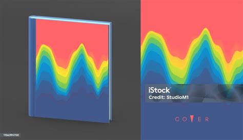 현실적인 책 모형 커버 디자인 템플릿 동적 효과와 3d 물결 모양의 배경 마케팅 연구 통계 및 분석을 위한 벡터 일러스트레이션 0명에 대한 스톡 벡터 아트 및 기타 이미지