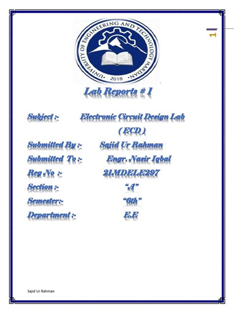electronic circuit design lab 01 pdf