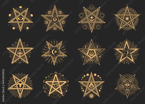 Esoteric Occult Pentagram Magic Signs Demon Pentacle Tattoo Magic