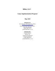 Linux Implementation Proposal CMIT Docx Klinx LLC Linux Implementation Proposal May