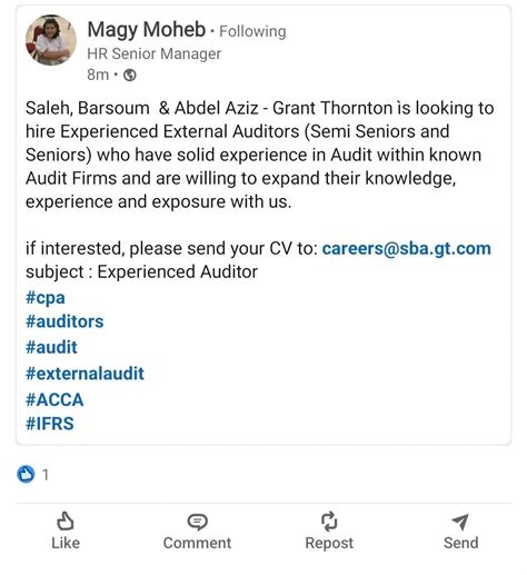 Mohammed Marzouk Mesaa On Linkedin Great Opportunity In One Of The Largest Audit Firm In Egypt