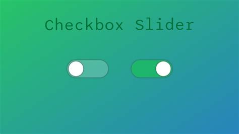 Checkbox Slider Using Css Youtube