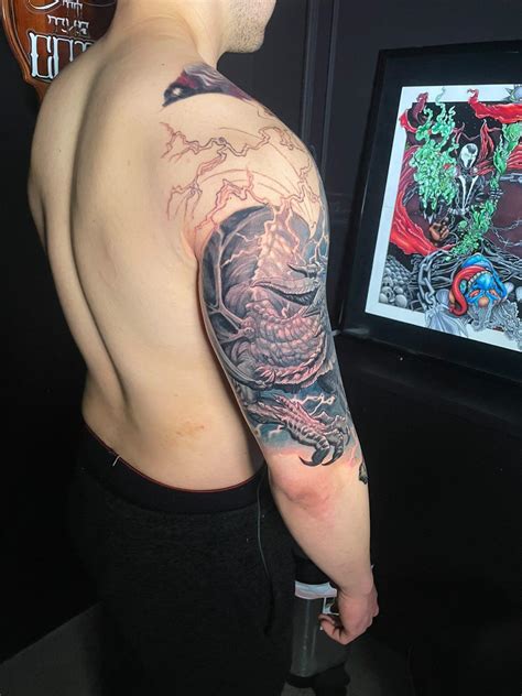 Frost Dragon Tattoos Inklusive Added Some Ice Flames 🔥 And Some