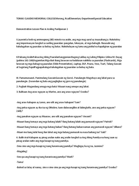 Lesson Plan Assignment Example Pdf