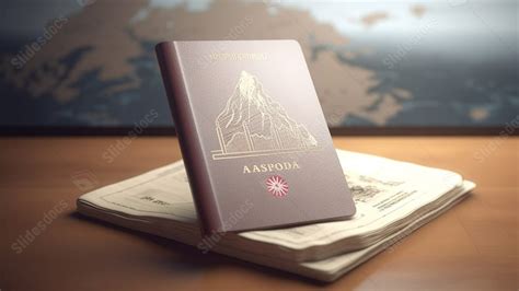Passport With 3d Rendered Decorative Elements Promoting Tourism Powerpoint Background For Free