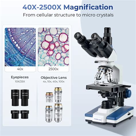Compound Microscope With 4k Camera 40x 2500x Magnification Pc