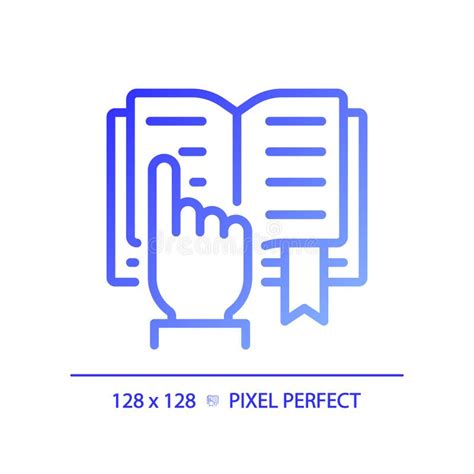 Stem In Reading Pixel Perfect Gradient Linear Vector Icon Stock