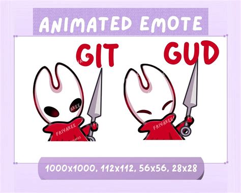 Hornet Git Gud Animated Emote Silksong Inspired  Digital Download