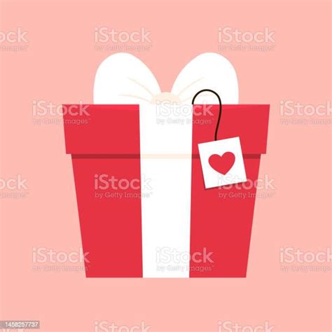 활 서클 아이콘과 발렌타인 데이 선물 긴 그림자가 있는 평면 디자인 벡터 그림 해피 발렌타인 데이와 사랑의 상징 가방에 대한 스톡 벡터 아트 및 기타 이미지 Istock