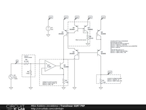 Translinear Sqrt Pnp Circuitlab