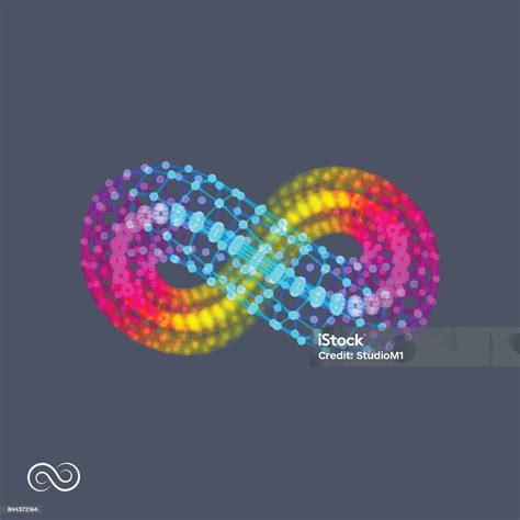 무한대 기호입니다 3d 디자인 요소 상징 아이콘입니다 연결 구조입니다 디자인에 대 한 기하학적 모양입니다 격자 기하학적 요소입니다 분자 격자입니다 3차원 형태에 대한 스톡