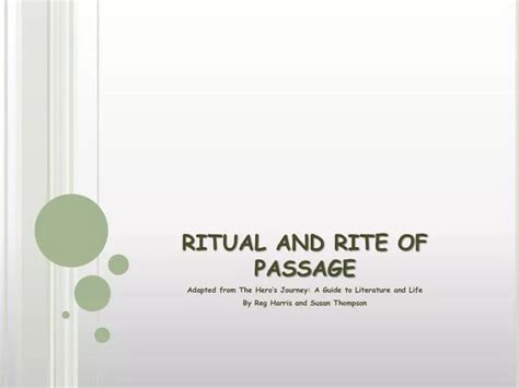 Ppt Ritual And Rite Of Passage Powerpoint Presentation Free Download