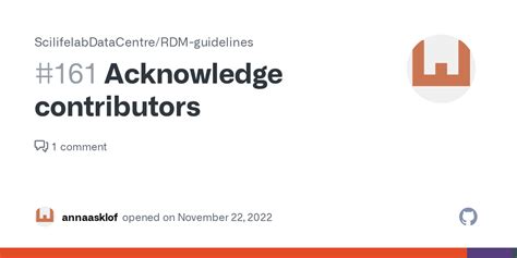 acknowledge contributors · issue 161 · scilifelabdatacentre rdm