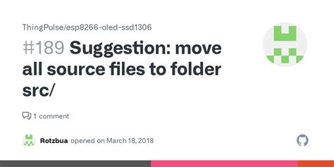 Suggestion Move All Source Files To Folder Src · Issue 189
