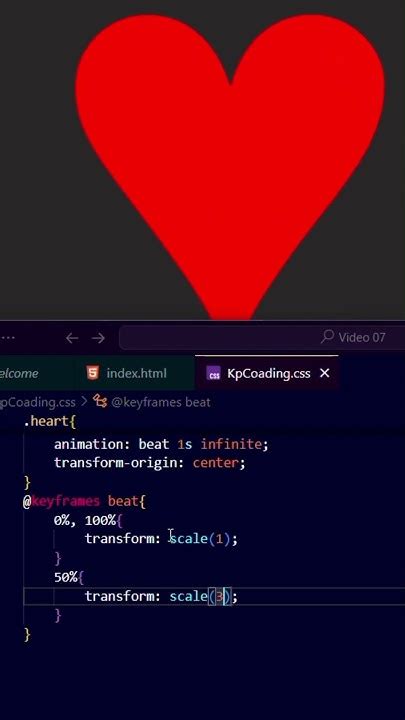 Css Heartbeat Animation Html And Css Tutorial Shorts Cssanimation