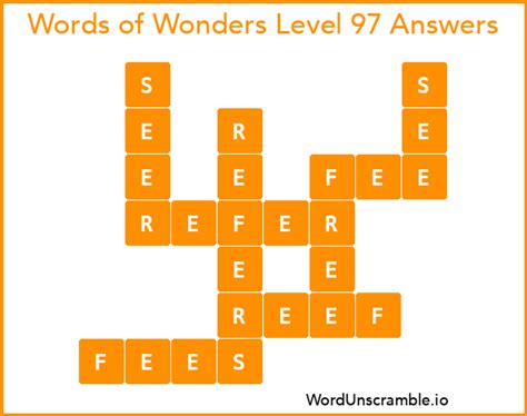 Words Of Wonders Level 97 Answers