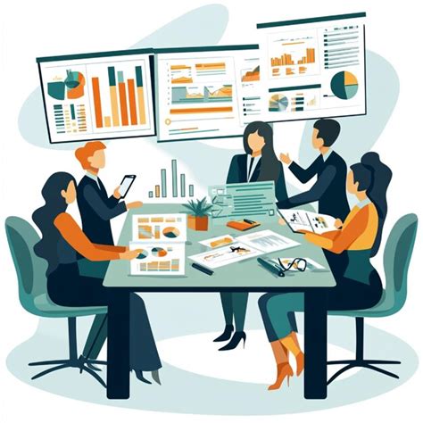 An Illustration Of A Team Conducting An Enterprisewide Risk Assessment With Charts Premium Ai