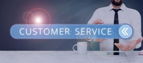 Sign Displaying Customer Serviceprocess Of Ensuring Client Satisfaction With Product Business