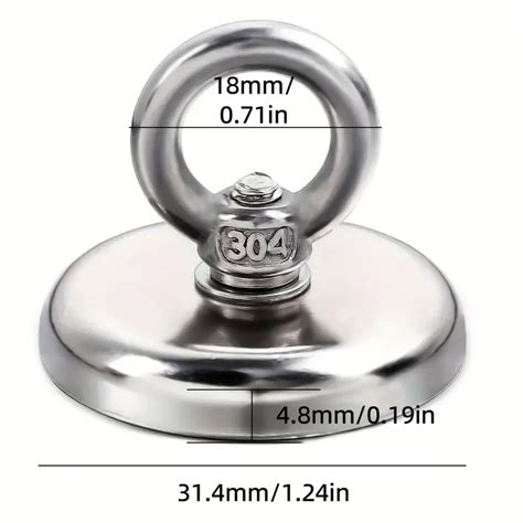 3개 네오디뮴 낚시 자석 아이볼트가 있는 영구 희토류 자석 100 Lbs45 Kg 강 및 자기 낚시에서 Temu Republic Of Korea