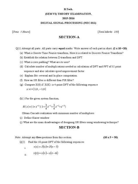 Dsp Nec 011 1 Download Free Pdf Discrete Fourier Transform Digital Signal Processing