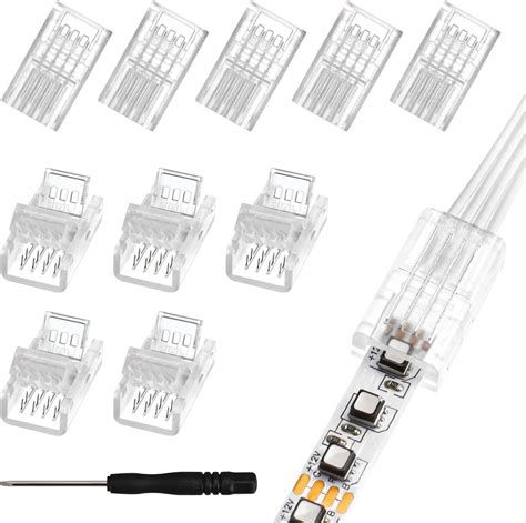 RGBZONE Pcs LED Strip Connector Pin Mm Wide Strip To Wire Quick Connectors For Waterproof