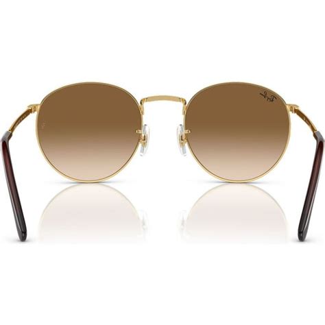 Ray Ban New Round Rb3637 Sunglasses Goldlight Brown 53 Size
