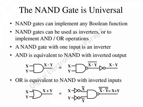 Digital Electronics Nand Nor Equivalents And Xor Implementations