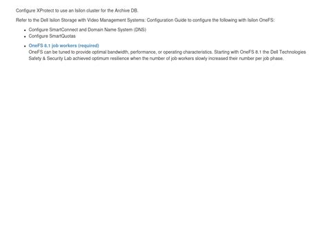 Isilon Onefs For The Archive Db Configuration Best Practices—dell