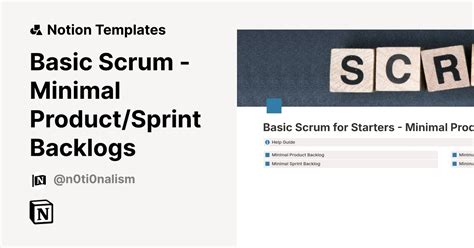 Basic Scrum Minimal Productsprint Backlogs Template By N0ti0nalism