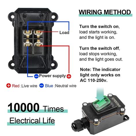 EXIT LINE INLINE Cord Switch IP Waterproof Rocker Button Switches Outdoor PicClick AU