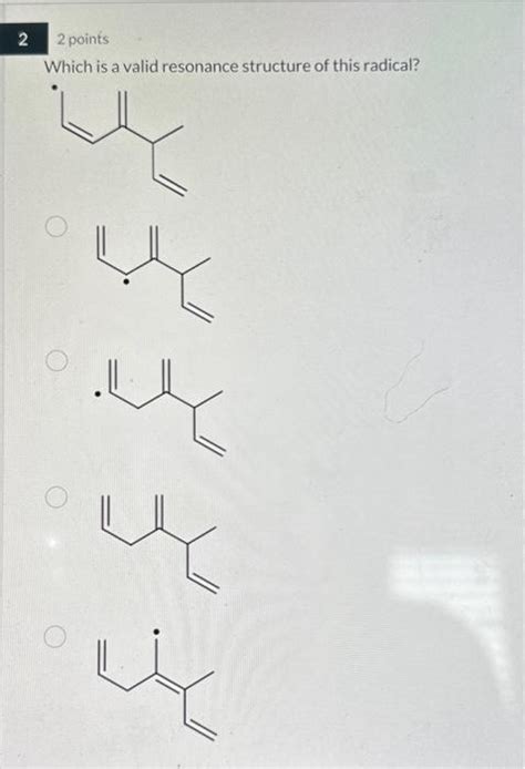 solved which is a valid resonance structure of this radical