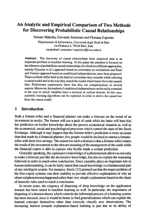 pdf an analytic and empirical comparison of two methods for