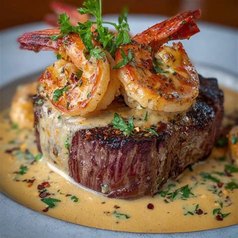 Filet Mignon With Shrimp And Lobster Cream Sauce