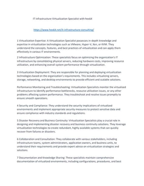 It Infrastructure Virtualization Specialist With Hex64docx Cloud