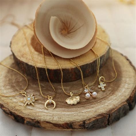 Gold Necklace With Tiny Charms Etsy