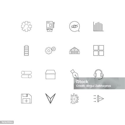 Jeu De Linéaire Mince Icônes Dinterface Utilisateur Décrit Les Icônes Vectorielles Simples