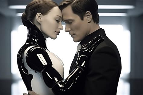 Premium Ai Image Love Relationship Between A Human And A Robot The