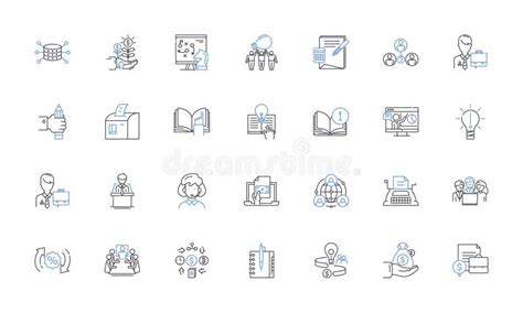 Treasury Management Line Icons Collection Cash Liquidity Forecasting