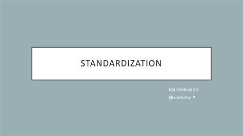 Solution What Is Standardization Direct And Indirect Standardization
