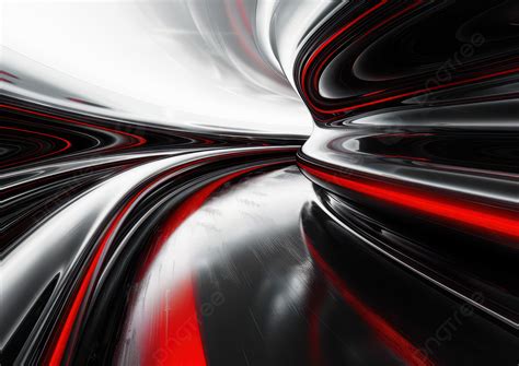 Abstract Swirling Design With Black Red And White Tones Creating A Dynamic Visual Effect